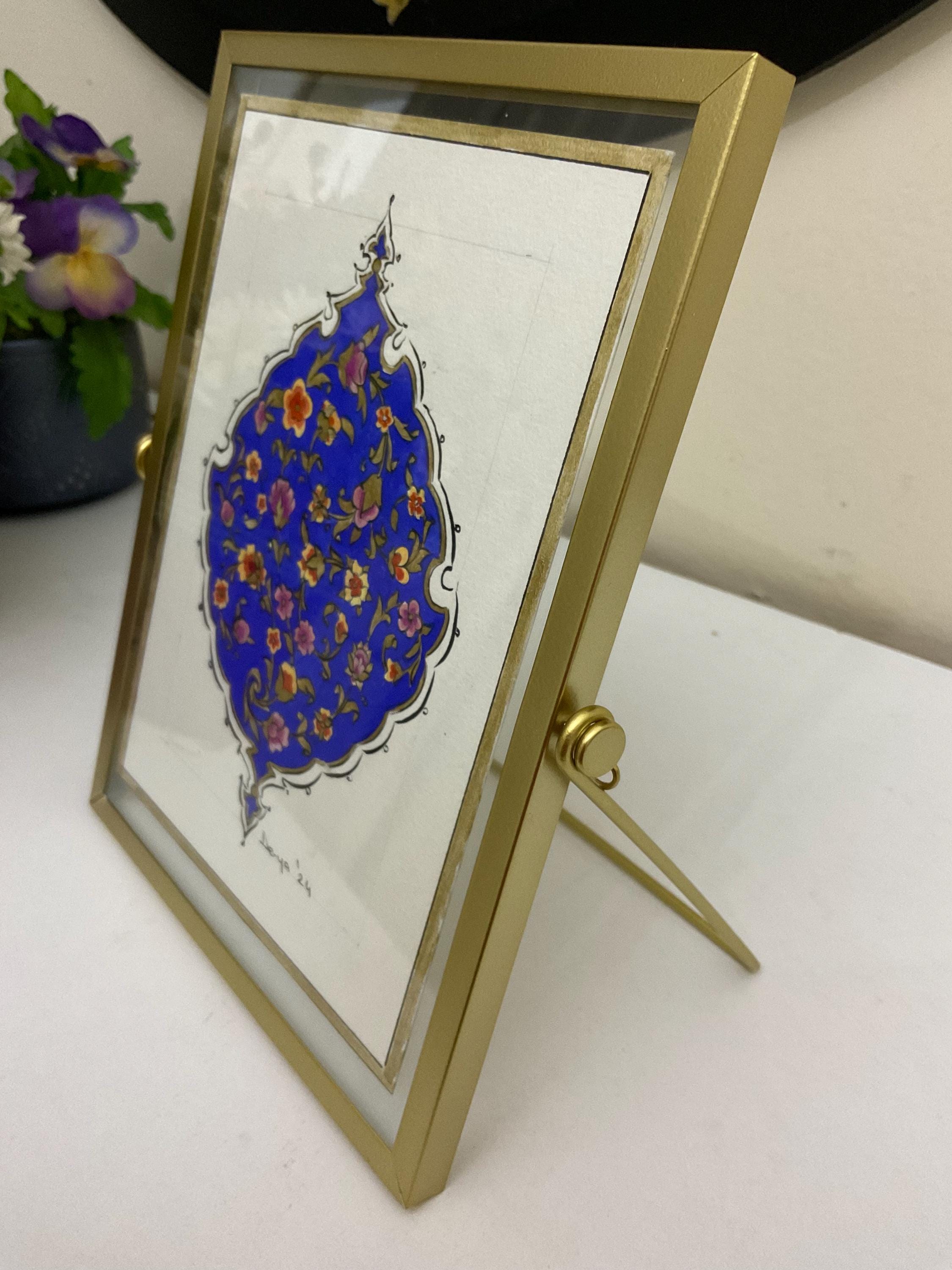 Traditional Turkish Motifs,illumination Art,hand Painted,framed Decor ...