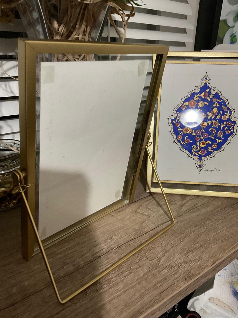Traditional Turkish Motifs,illumination Art,hand Painted,framed Decor ...