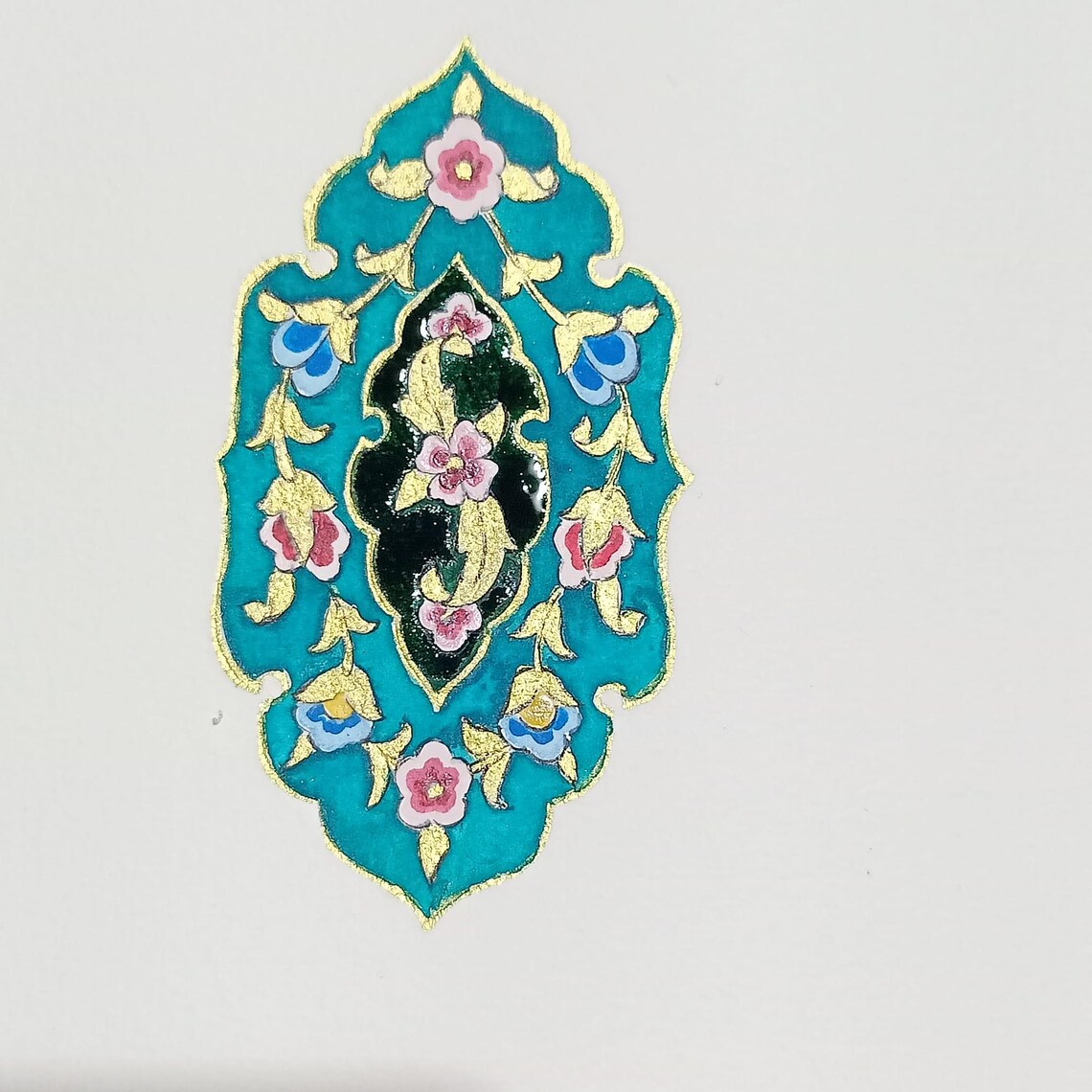 Traditional Turkish Motifs,illumination Art,hand Painted,framed Decor ...