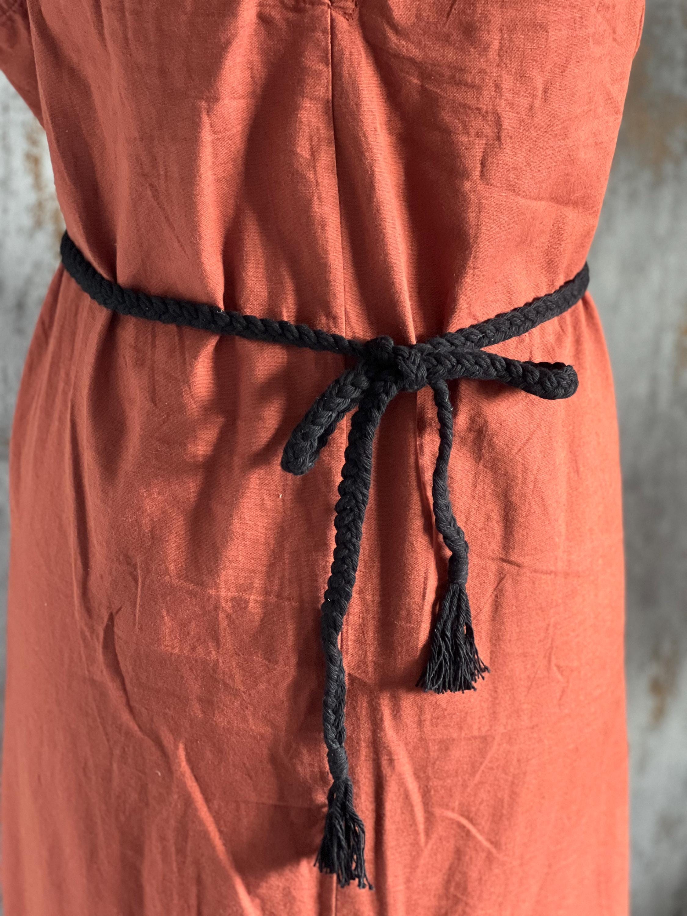 Braided Waist Belt, Thin Braided Rope Belt, Braided Macrame Belt, Boho ...