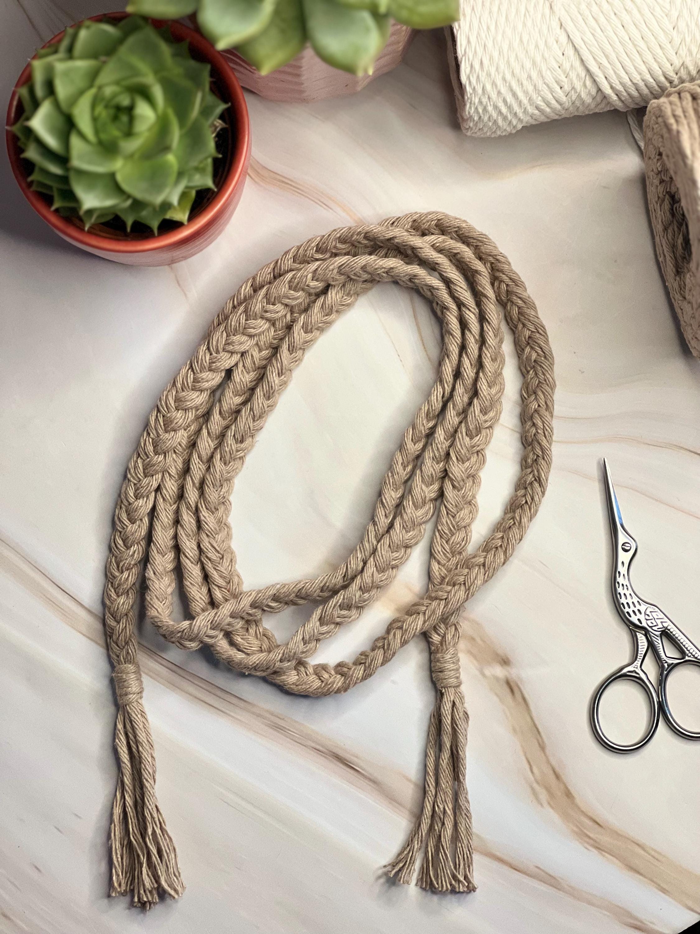 Braided Waist Belt, Thin Braided Rope Belt, Braided Macrame Belt, Boho ...