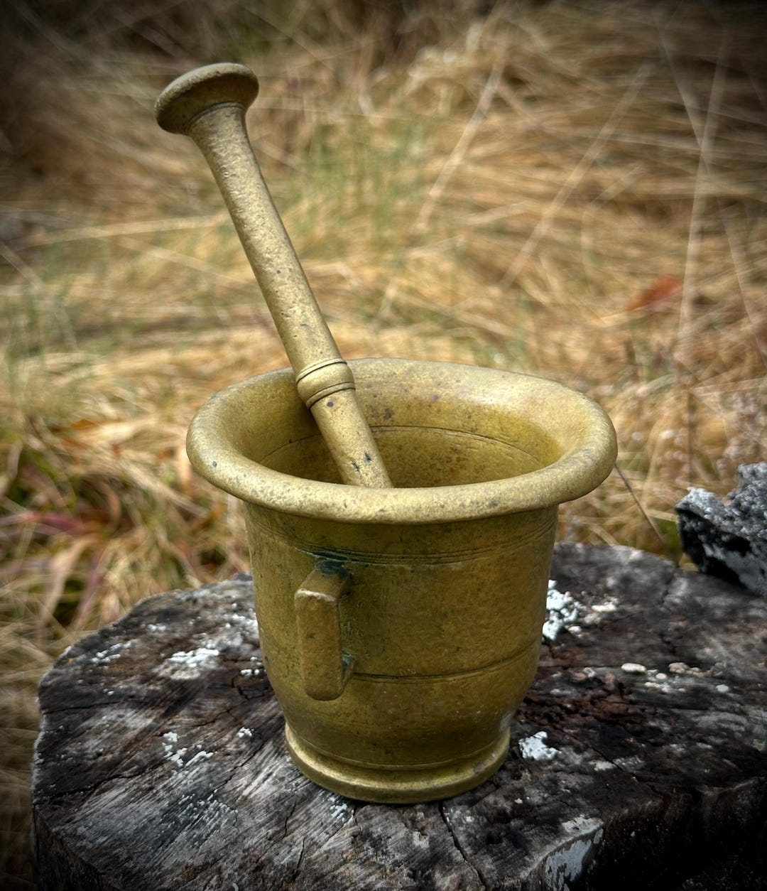Heavy Brass Mortar and Pestle – Rustic Vintage Trolldom Witchcraft ...