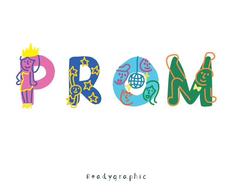 Prom Clipart Fonts - Etsy