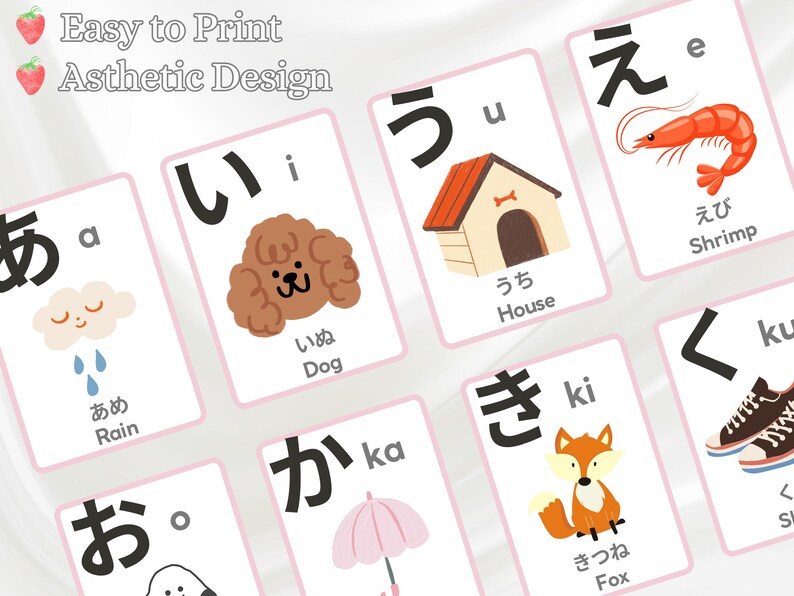 Japanese Hiragana and Katakana Flashcards, Printable Flashcards ...