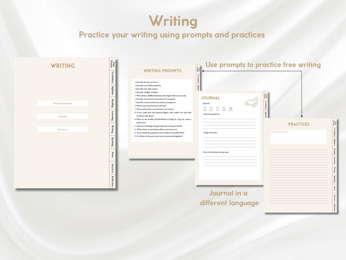 2025 Language Learning Planner and Notebook, Hyperlinked Workbook ...