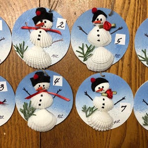 Seashells, Snowman, Christmas Ornament. - Etsy