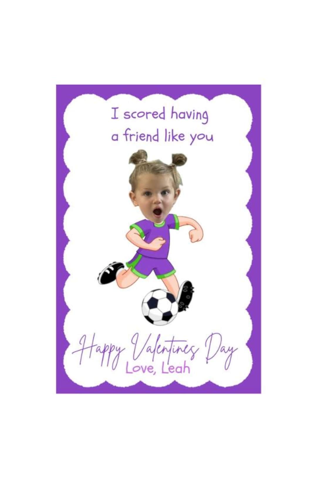 Soccer Valentines Day Card, Happy Valentines Day, Sports Valentines Day ...