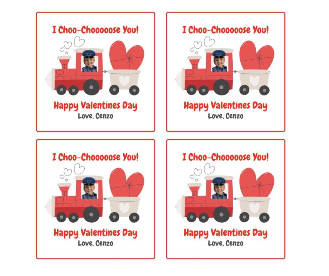 Personalized Valentine, Train Valentines Day Card, Custom Valentines ...