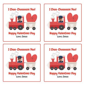 Personalized Valentine, Train Valentines Day Card, Custom Valentines ...