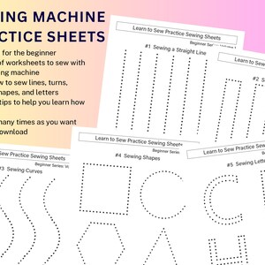 Sewing Machine Practice Sheets: Learn to Sew (beginner) on a Sewing ...
