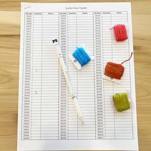 Anchor Embroidery Floss Inventory Tracker (printable/editable PDF and ...
