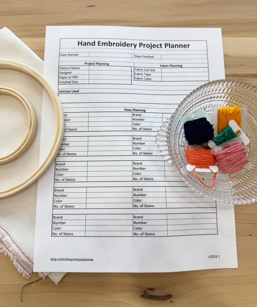 Cross Stitch Project Planner for the Minimalist (printable/editable PDF ...