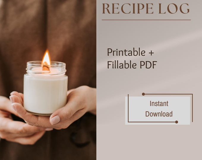 Candle Recipe Log PDF | Printable & Fillable | Candle Making Formula ...