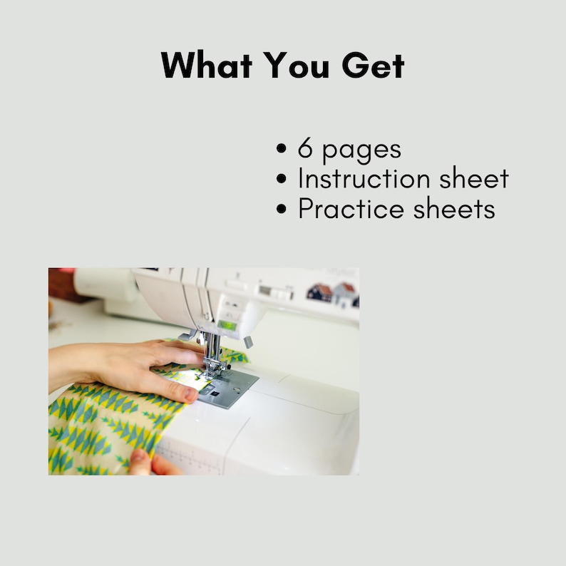 Sewing Machine Practice Sheets for Beginners, Learn to Sew Printable ...