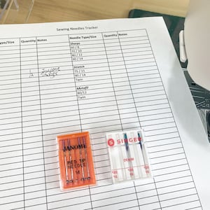 Sewing Machine Needle Tracker (printable and Editable) (PDF and XLSX ...