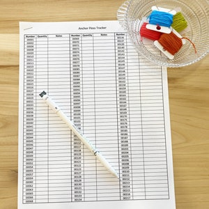 Anchor Embroidery Floss Inventory Tracker (printable/editable PDF and ...