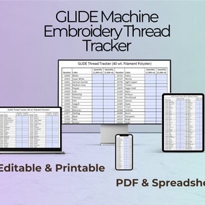 Glide Thread Inventory Tracker (digital/editable PDF and Spreadsheet ...