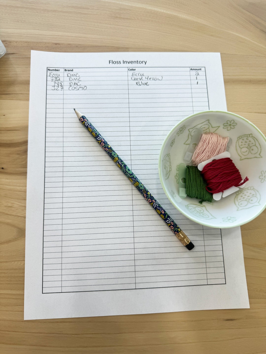 Floss Inventory Tracker (printable/editable PDF and Spreadsheet) for ...