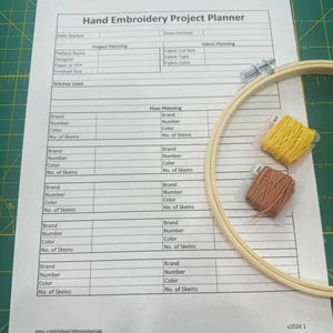 Embroidery Project Planner for the Minimalist (printable/editable PDF ...