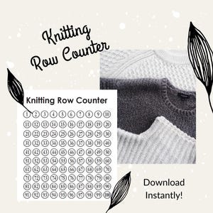 Knitting Row Counter in a Printable PDF File (updated for 2026) Instant ...