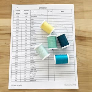 Coats and Clark Thread Tracker (printable and Editable) (PDF and XLSX ...