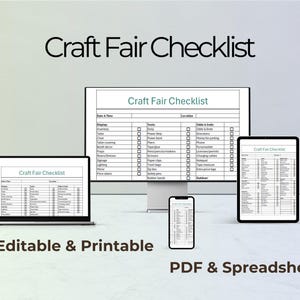 Craft Fair Checklist for Crafts Shows, Makers Markets, and More (XLS ...