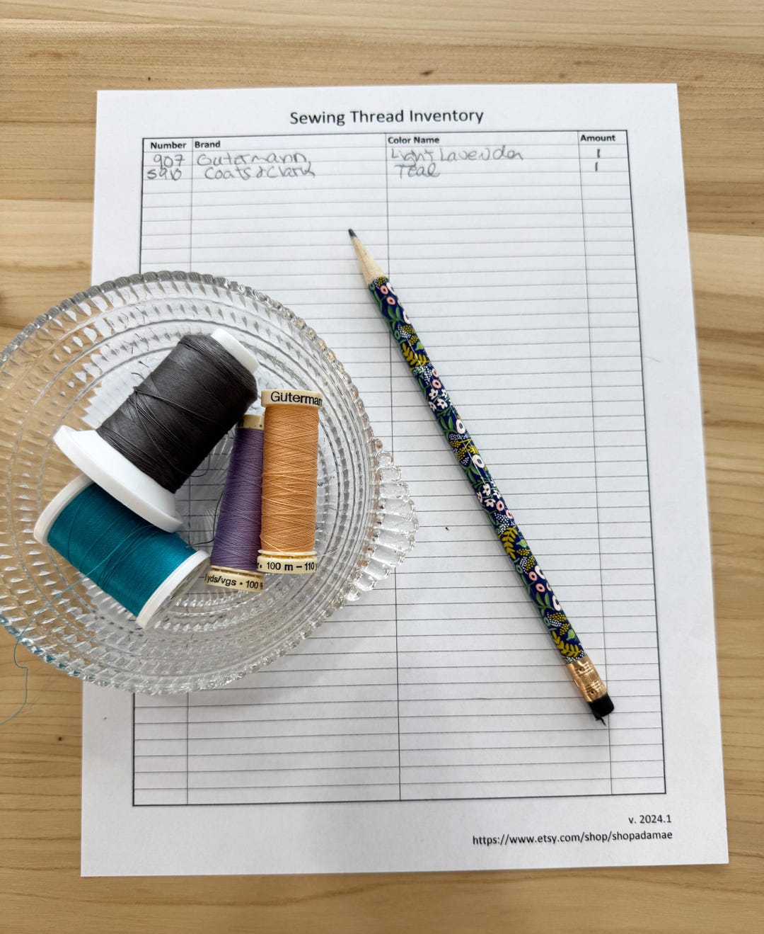 Sewing Thread Inventory Tracker (printable/editable PDF and Spreadsheet ...