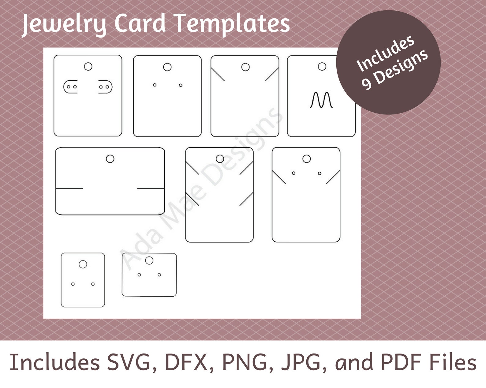 Jewelry Cards SVG Templates (earring, Necklace, Ring, Bracelet) - Etsy