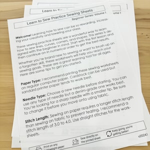 Sewing Machine Practice Sheets: Learn to Sew (beginner) on a Sewing ...