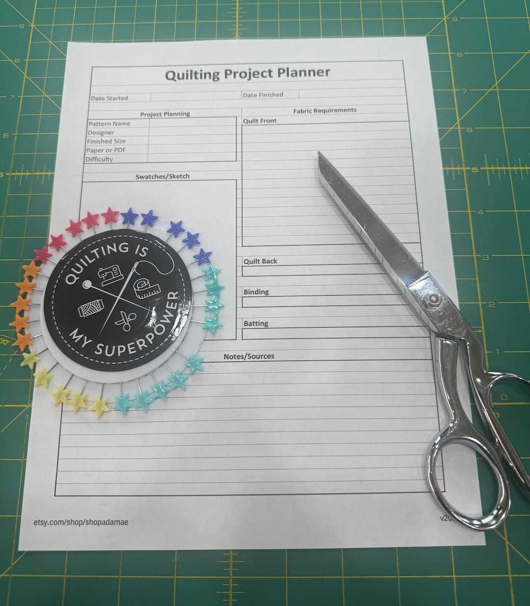Quilting Project Planner for the Minimalist (printable/editable PDF and ...