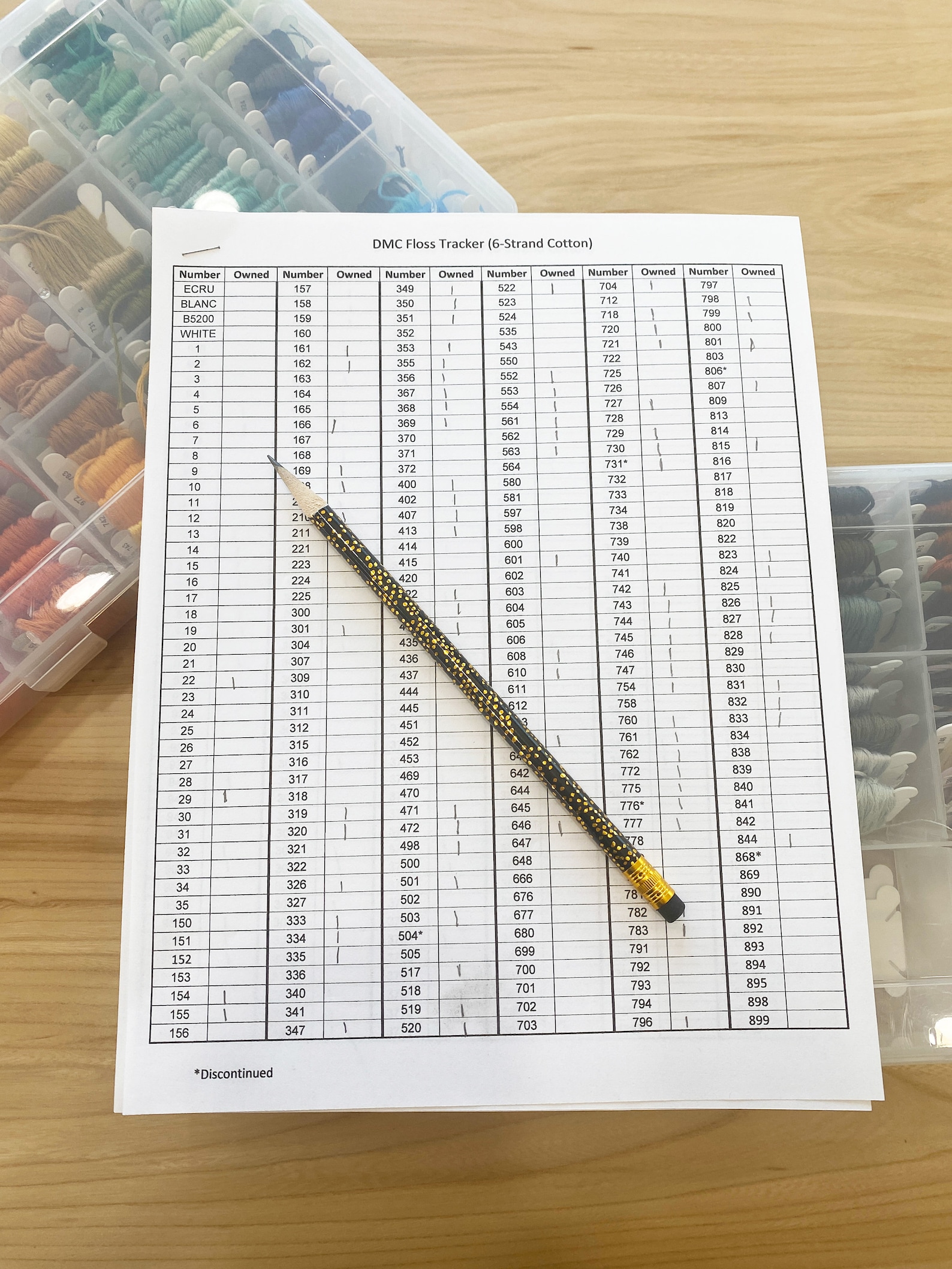 DMC Floss Inventory Tracker printable/editable PDF and Spreadsheet ...