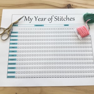 Stitch Habit Tracker for Cross Stitch and Embroidery (XLS and PDF Files ...