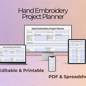 Embroidery Project Planner for the Minimalist (printable/editable PDF ...