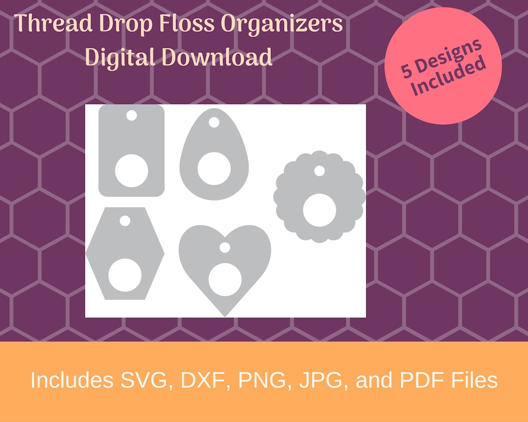 Thread Drop Floss Tags Digital Download SVG DFX PDF - Etsy