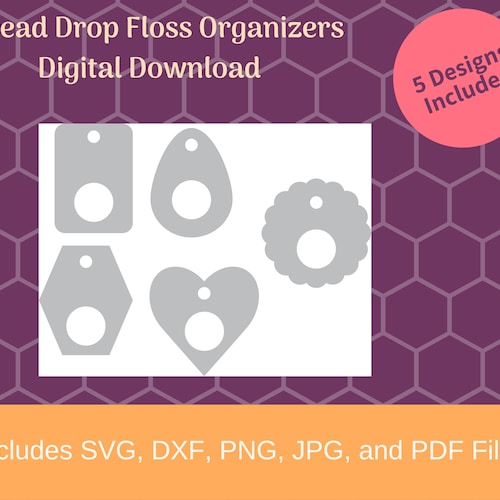 Thread Drop Floss Tags Digital Download SVG DFX PDF - Etsy