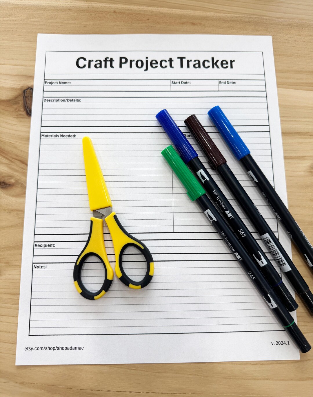 Craft Project Tracker and Planner for the Minimalist printable/editable ...