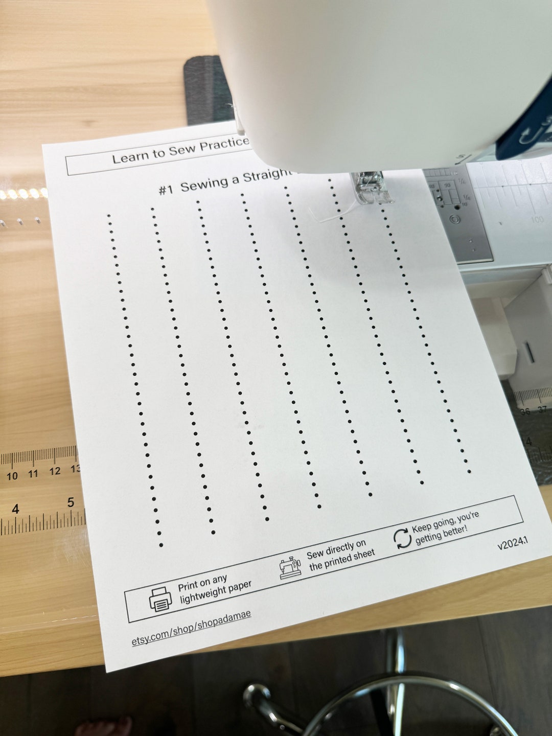Sewing Machine Practice Sheets: Learn to Sew (beginner) on a Sewing ...