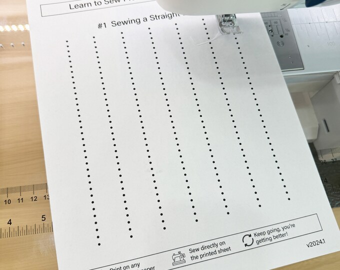Sewing Machine Practice Sheets: Learn to Sew (beginner) on a Sewing ...