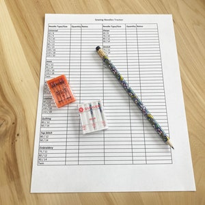 Sewing Machine Needle Tracker (printable and Editable) (PDF and XLSX ...