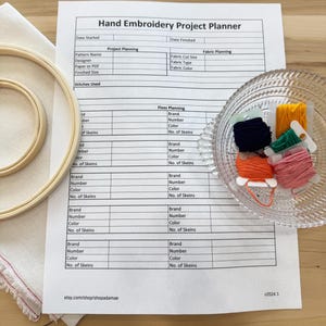 Embroidery Project Planner for the Minimalist (printable/editable PDF ...