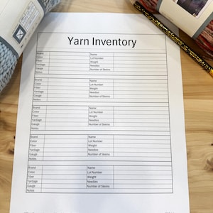 Yarn Inventory to Keep Your Yarn Organized (printable and Digital Pdfs ...