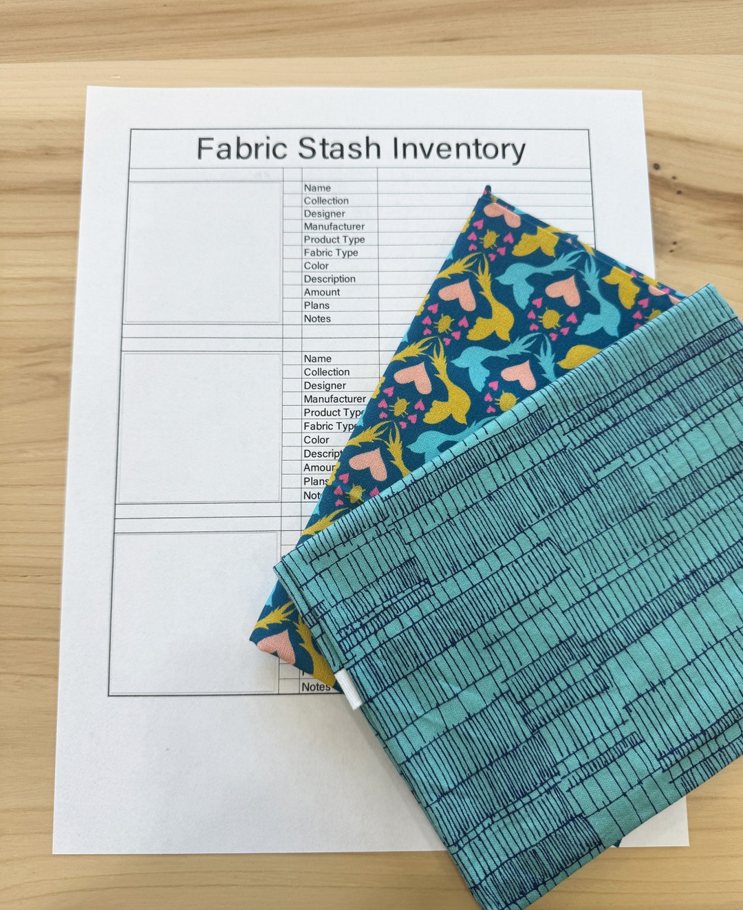 Fabric Stash Inventory to Keep Your Fabric Organized (printable and ...