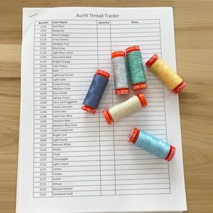 Aurifil Thread Tracker (printable and Editable) (PDF and XLSX) Track ...