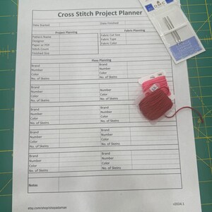 Cross Stitch Project Planner for the Minimalist (printable/editable PDF ...