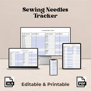 Sewing Machine Needle Tracker (printable and Editable) (PDF and XLSX ...