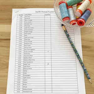 Aurifil Thread Tracker (printable and Editable) (PDF and XLSX) Track ...