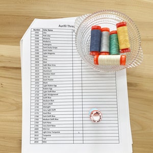 Aurifil Thread Tracker (printable and Editable) (PDF and XLSX) Track ...