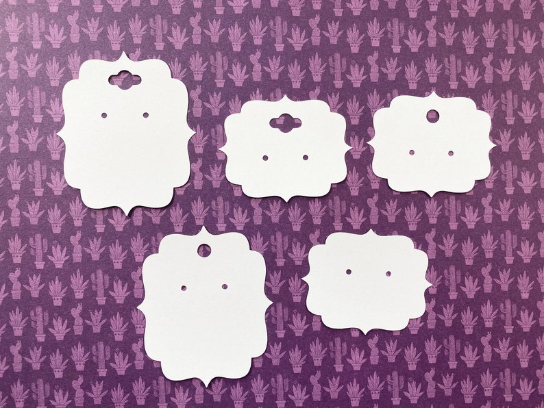 Fancy Earring Cards SVG File in 6 Different Styles and Sizes (also Pdf ...