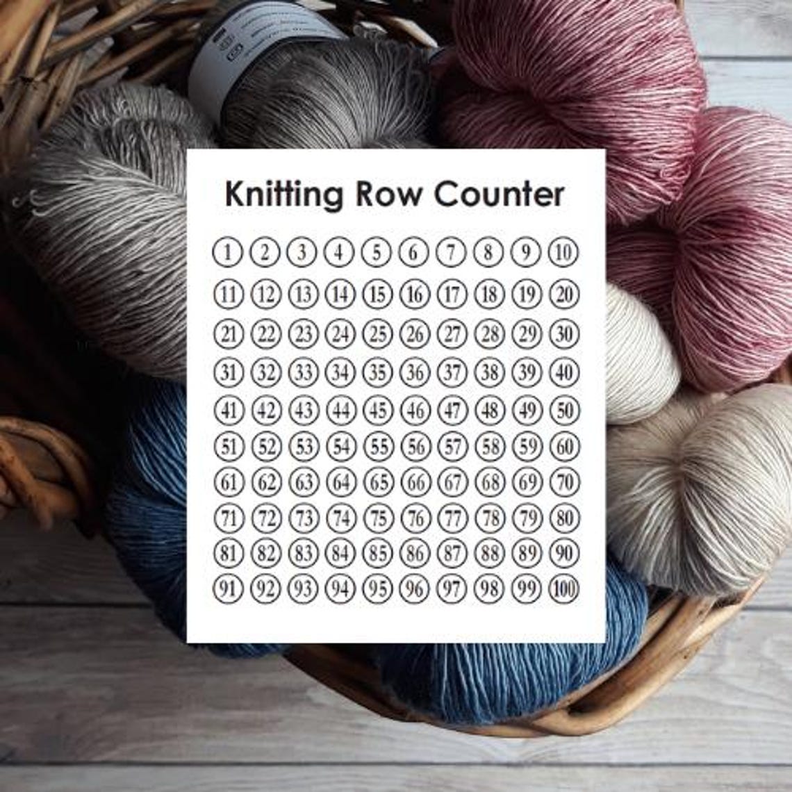 Knitting Row Counter in a Printable PDF File (updated for 2026) Instant ...