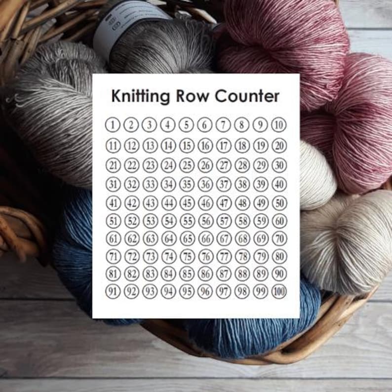 Knitting Row Counter in a Printable PDF File (updated for 2026) Instant ...